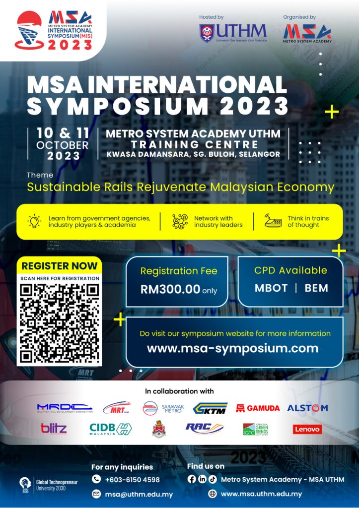 MSA International Symposium 2023 | Malaysia Rail Development Corporation (MRDC)